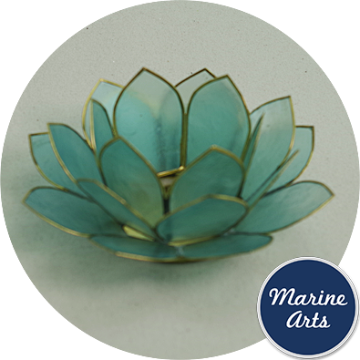 Capiz Shells Lotus Flower - Light Blue 100mm - Marine Arts - MarineArts ...